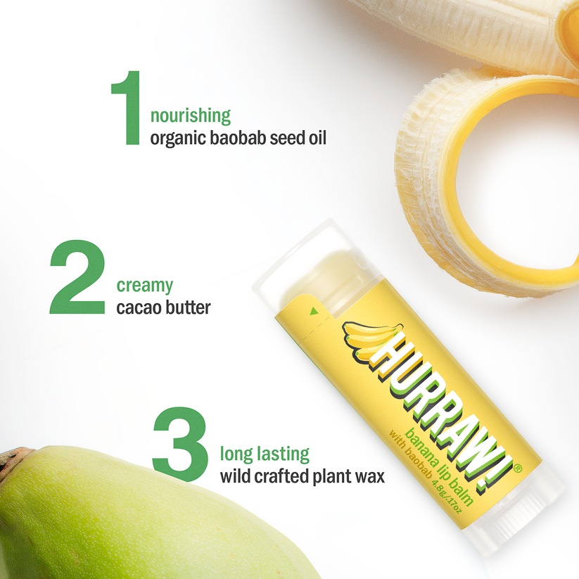 Hurraw! Banana Lip Balm with Baobab : Vegan & Organic lip care ...